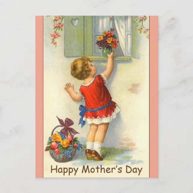 Beautiful Mother's Day Postcard w/ Vintage Image | Zazzle