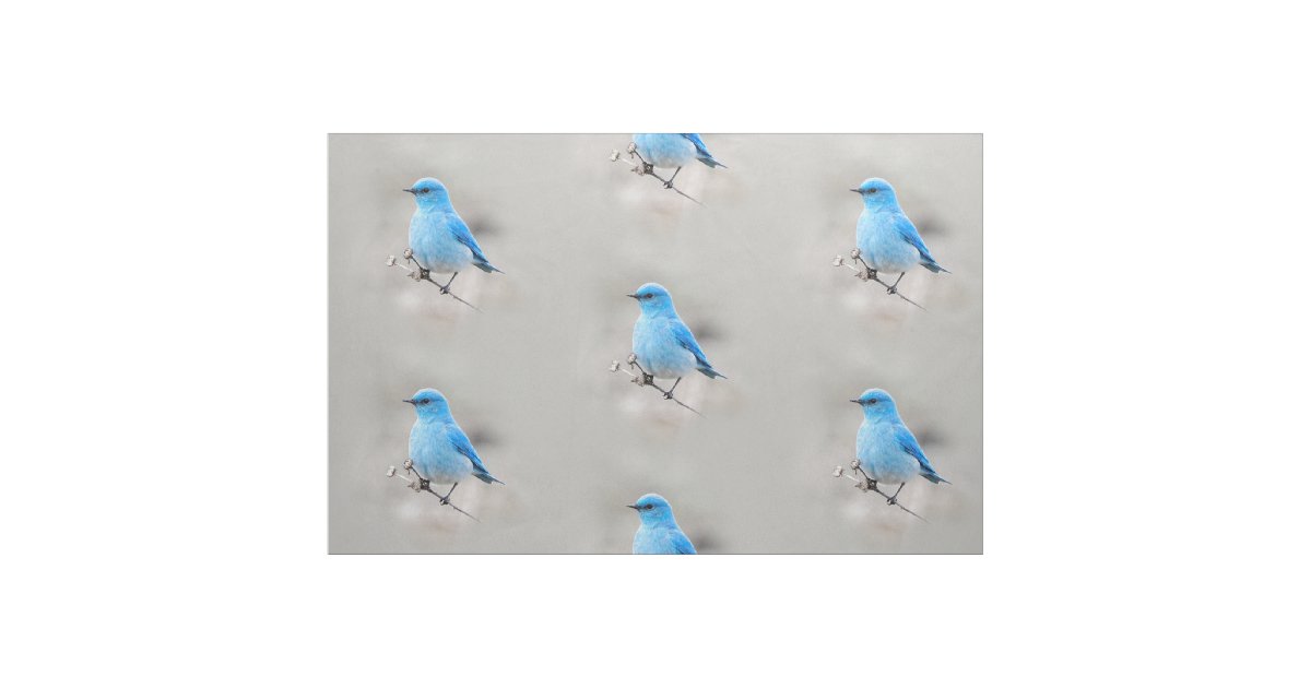Beautiful Mountain Bluebird Fabric | Zazzle