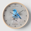 Beautiful Mountain Bluebird Songbird on Tansy Wall Clock | Zazzle