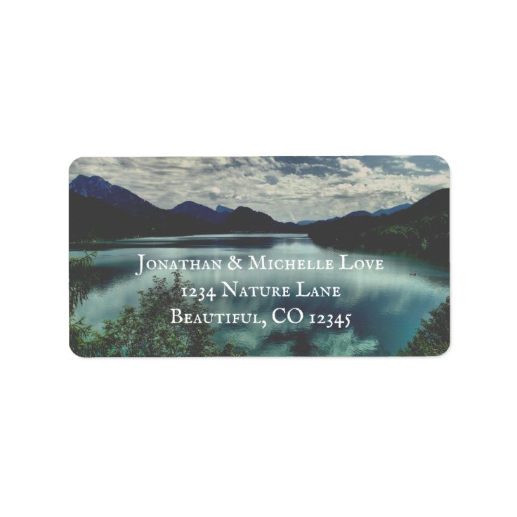 Beautiful Mountain Lake and Reflections Address Label | Zazzle