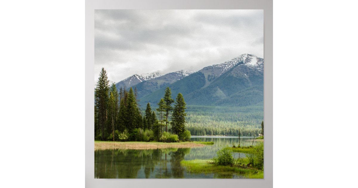 Beautiful Mountain Lake Nature Landscape Poster | Zazzle