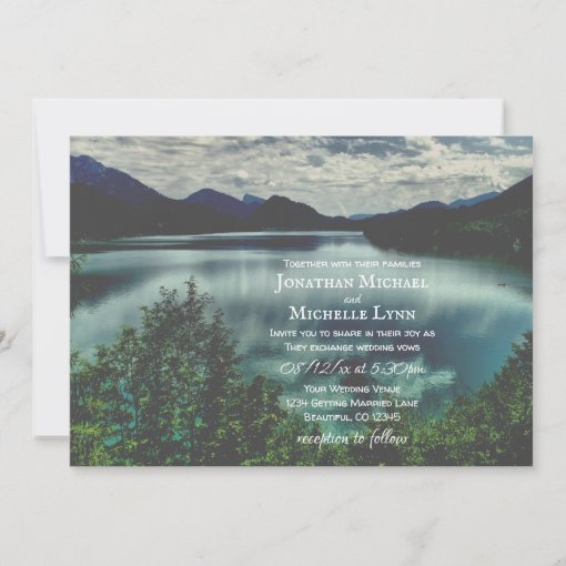 Beautiful Mountain Lake Reflections Wedding Invitation | Zazzle