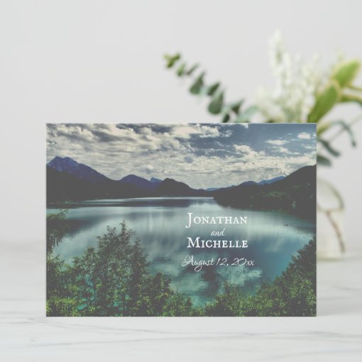 Beautiful Mountain Lake Reflections Wedding Invitation | Zazzle