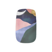Beautiful Mountain River Moon Sunset Design Minx Nail Art | Zazzle