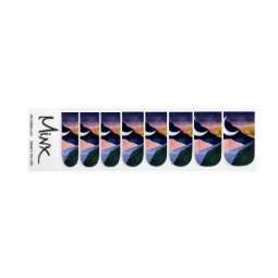 Beautiful Mountain River Moon Sunset Design Minx Nail Art | Zazzle