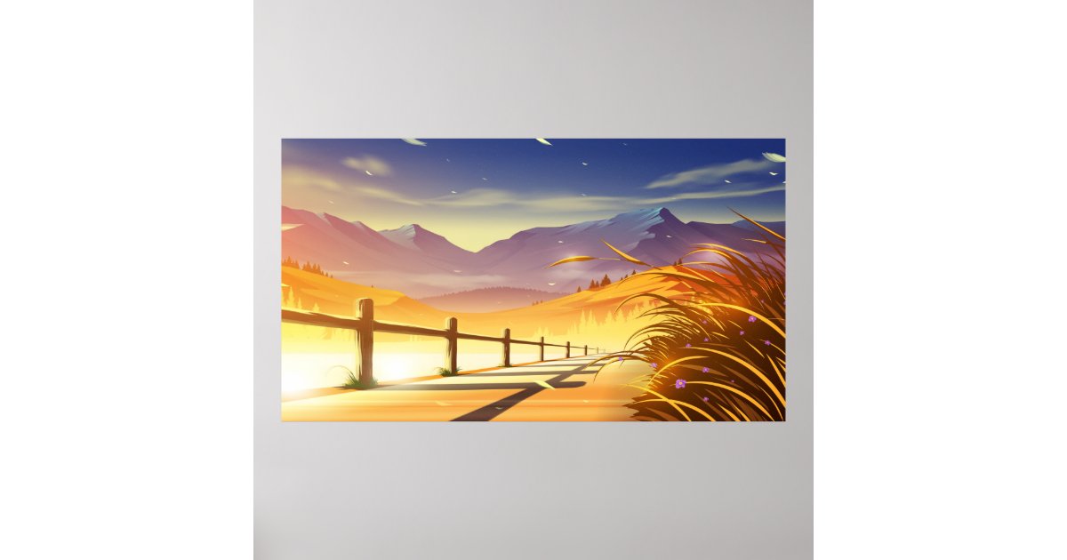Beautiful mountain scenery poster | Zazzle