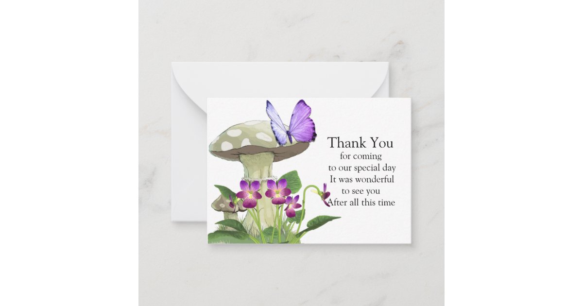 Beautiful Mushroom Thank You Card | Zazzle