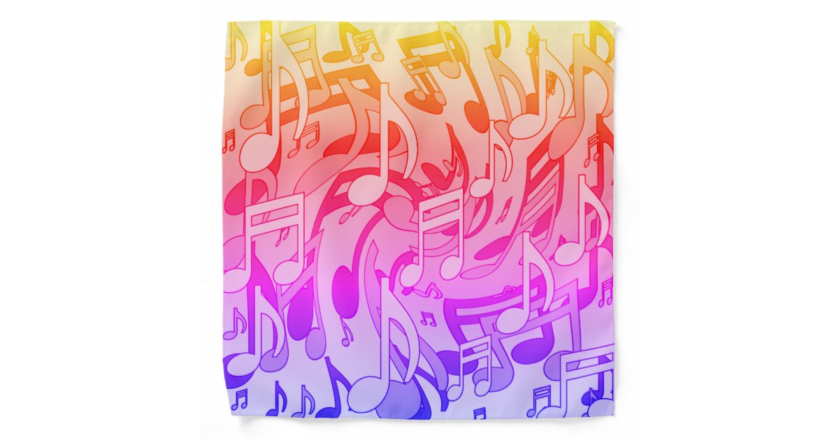 Beautiful Music Happy Colors Upbeat Musical Design Bandana | Zazzle