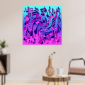 Beautiful Music Lively Musical Notes Expressive Poster | Zazzle