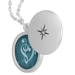 Beautiful music notes put together as a heart locket necklace | Zazzle