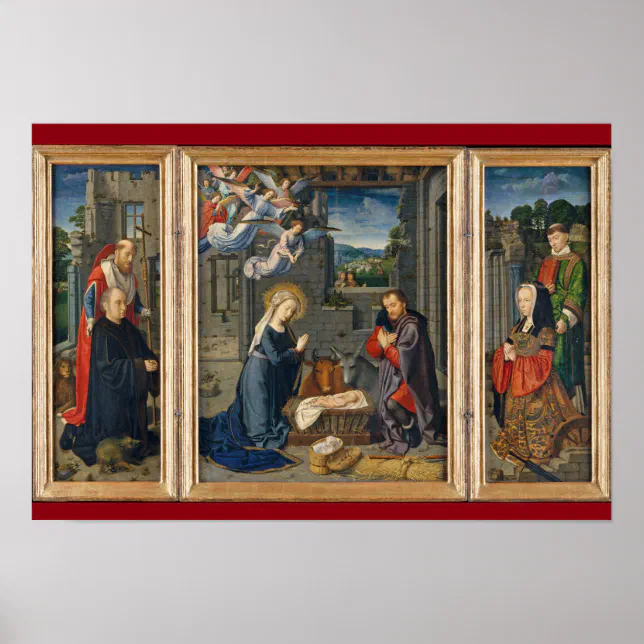 Beautiful Nativity Scene Religious Christmas Jesus Poster | Zazzle