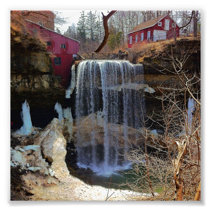 Beautiful nature waterfall scene photo print | Zazzle.com