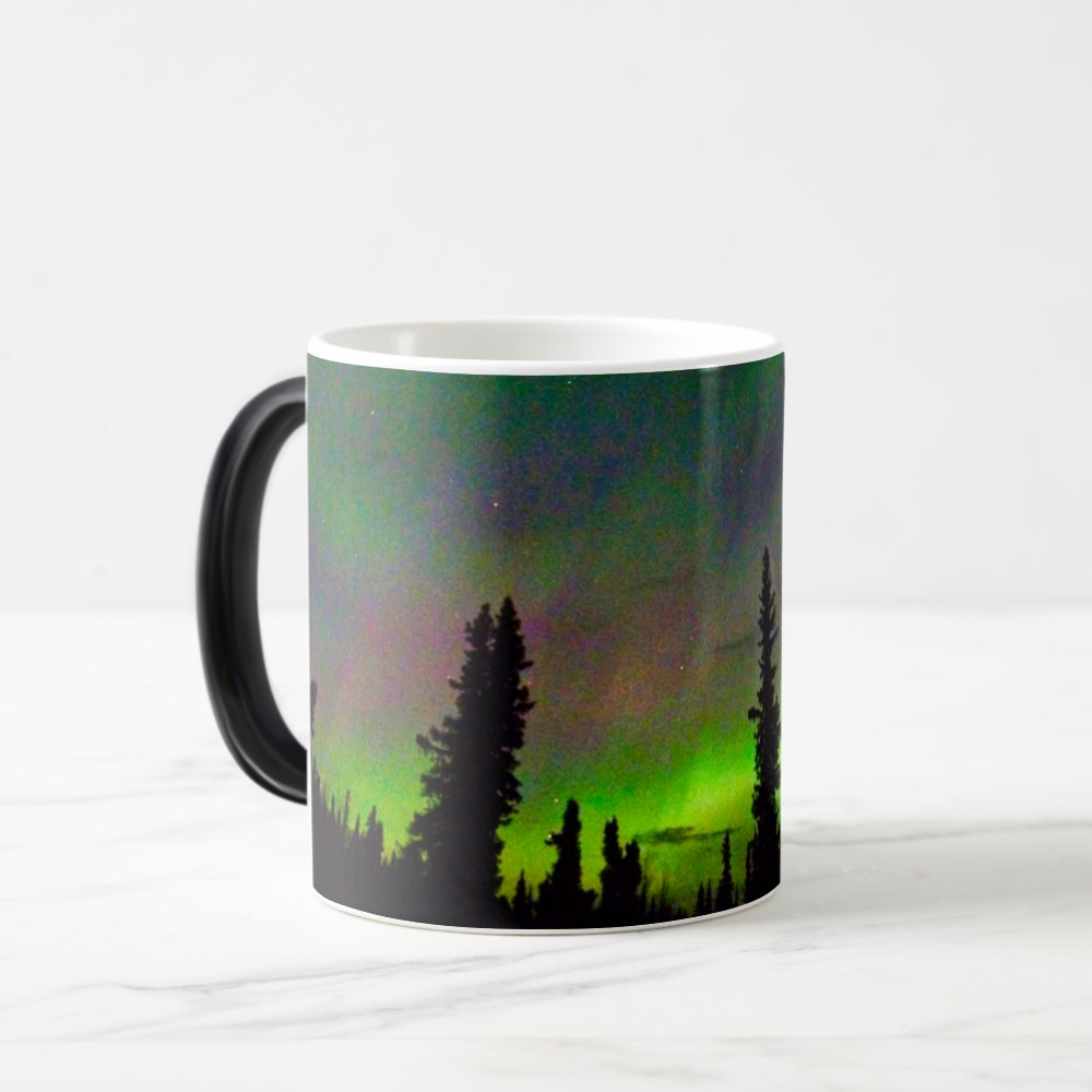 Beautiful northern lights in alaska morphing mug