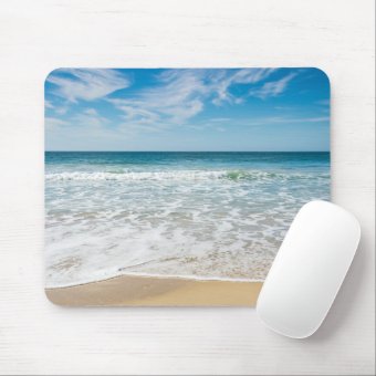 Beautiful ocean and beach scene mouse pad | Zazzle
