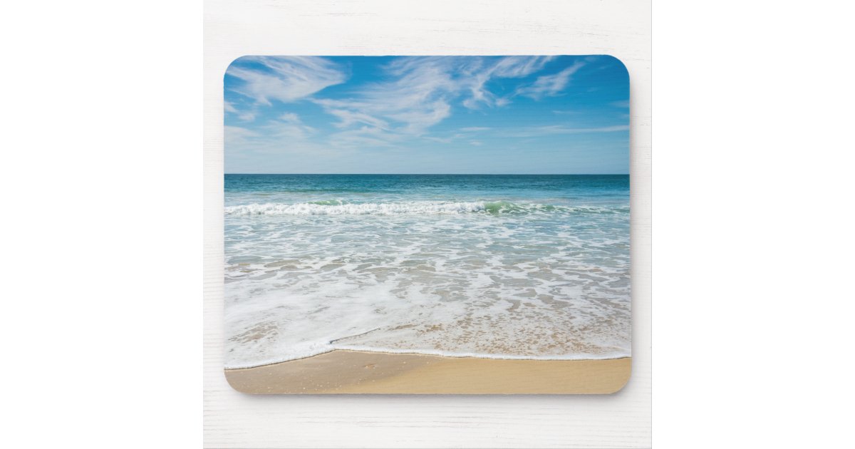 Beautiful ocean and beach scene mouse pad | Zazzle
