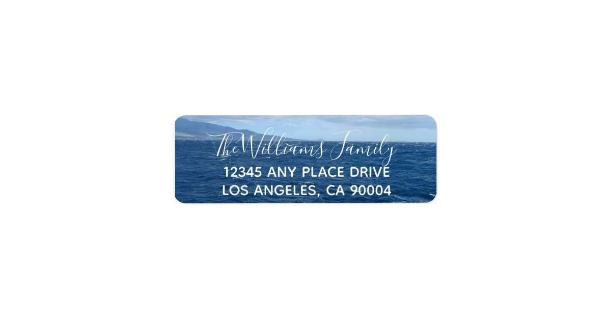 Beautiful Ocean Blue Waves Label | Zazzle