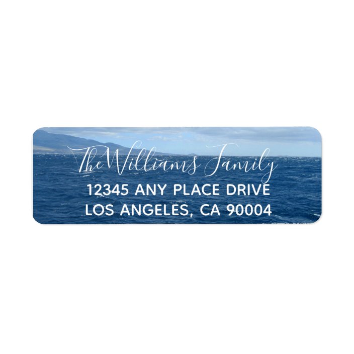 Beautiful Ocean Blue Waves Label | Zazzle.com