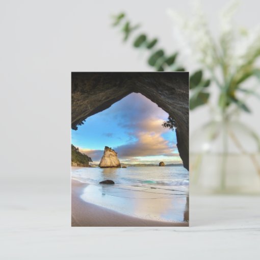 Beautiful Ocean Rock Arch Formation on Beach Postcard | Zazzle