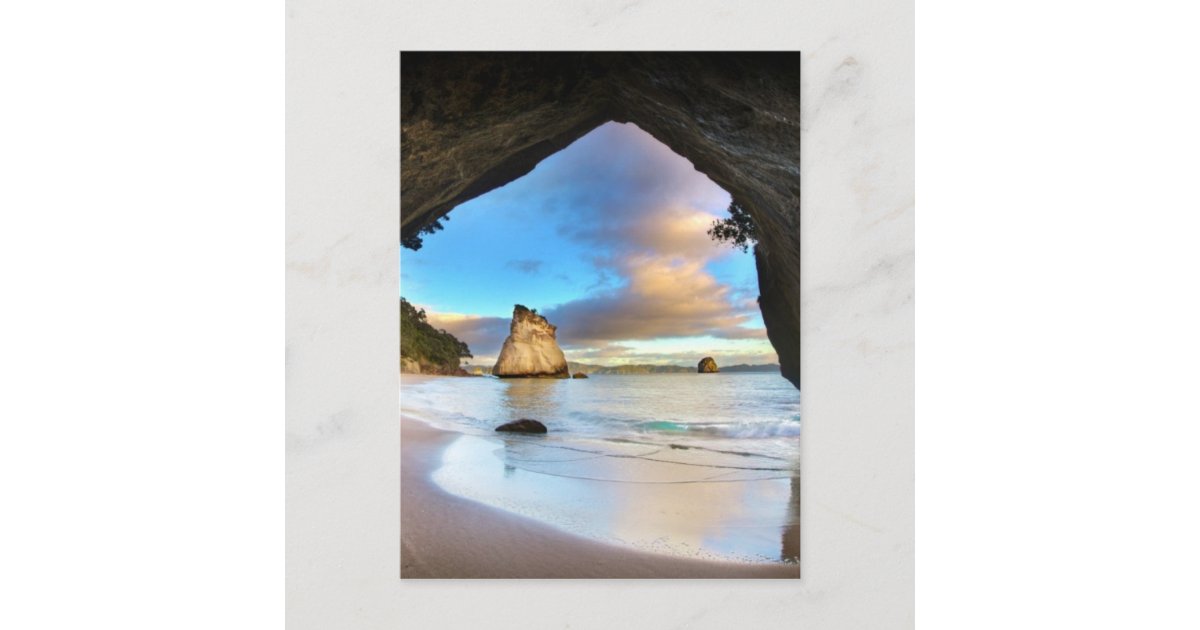 Beautiful Ocean Rock Arch Formation on Beach Postcard | Zazzle