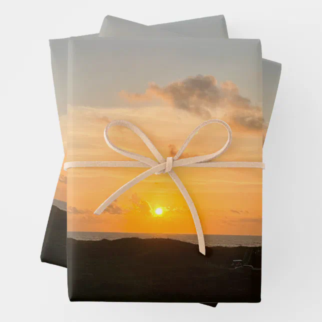 Beautiful Ocean Sunrise Nature Beach Photography Wrapping Paper Sheets ...