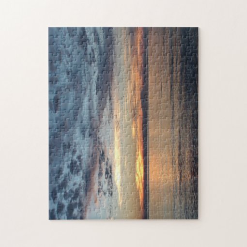 Beautiful Ocean Sunset with Clouds Rolling in Jigsaw Puzzle | Zazzle