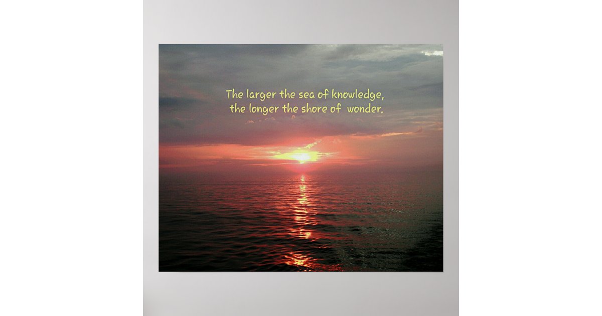 Beautiful Ocean Sunset With Wisdom Quote Poster | Zazzle