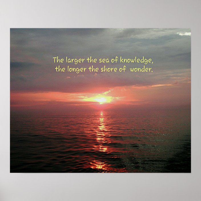 Beautiful Ocean Sunset With Wisdom Quote Poster | Zazzle.com