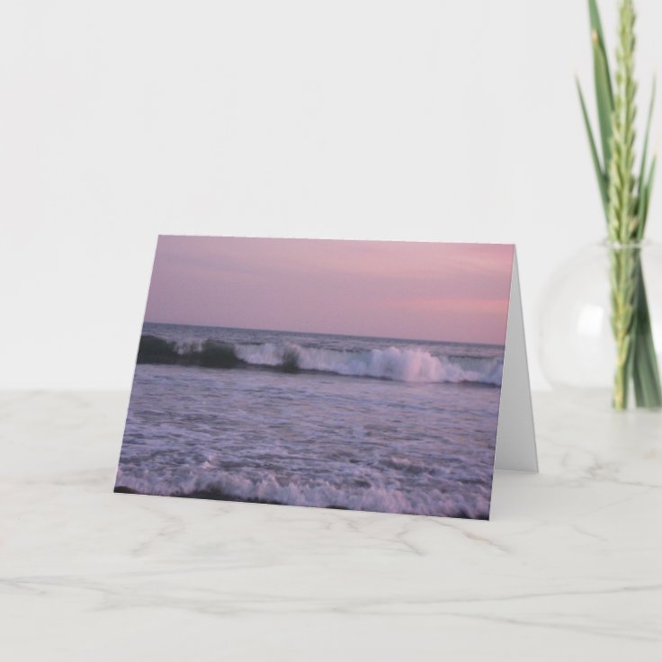 Beautiful Ocean Water Wave Sunset Greeting Card | Zazzle