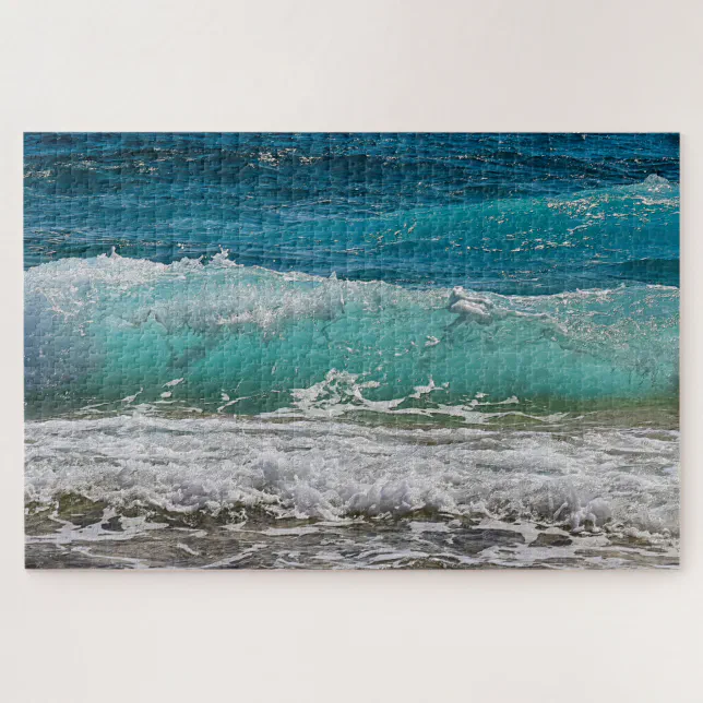 Beautiful Ocean Waves Landscape Photograph Art Jigsaw Puzzle | Zazzle