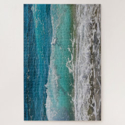 Beautiful Ocean Waves Landscape Photograph Art Jigsaw Puzzle | Zazzle