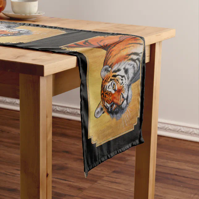 Beautiful Orange Bengal Tiger Medium Table Runner | Zazzle