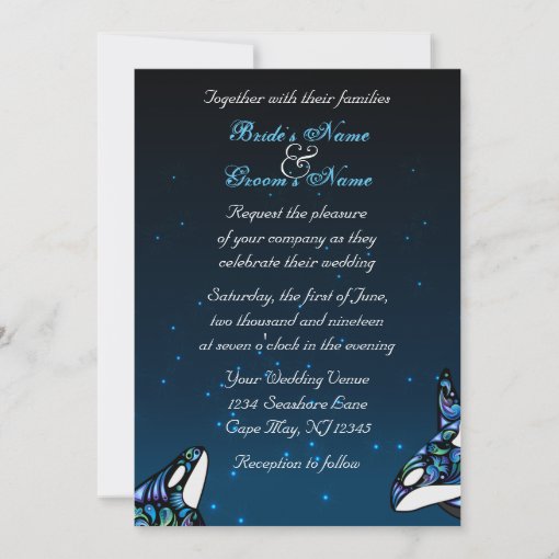 Beautiful Orca Whales Beach Wedding Invitation | Zazzle