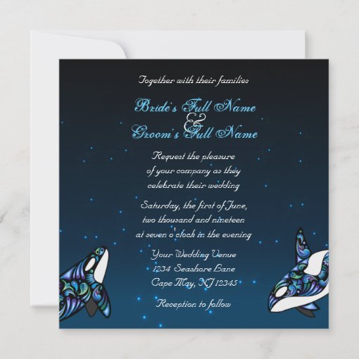 Beautiful Orca Whales Wedding Invitation | Zazzle