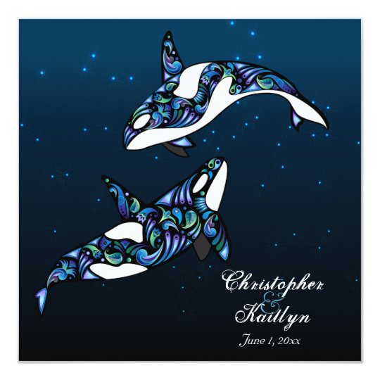 Beautiful Orca Whales Wedding Invitation | Zazzle.com