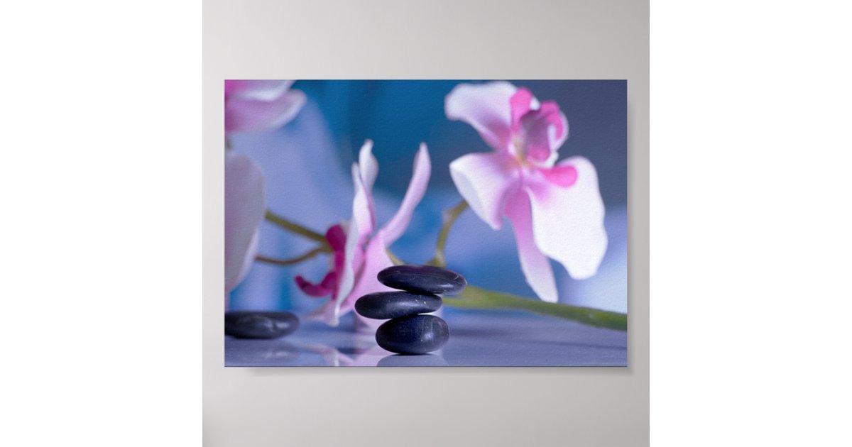 Beautiful Orchid , Zen Stones Poster | Zazzle