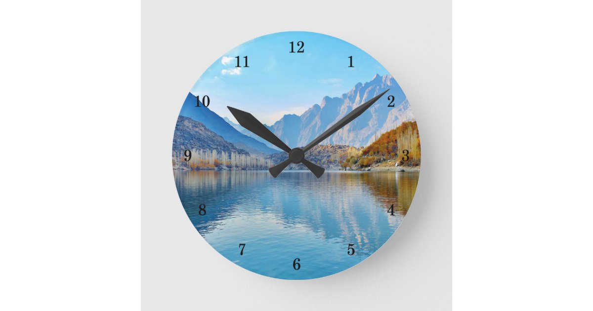 Beautiful Outdoor Scenery Wall Clock | Zazzle