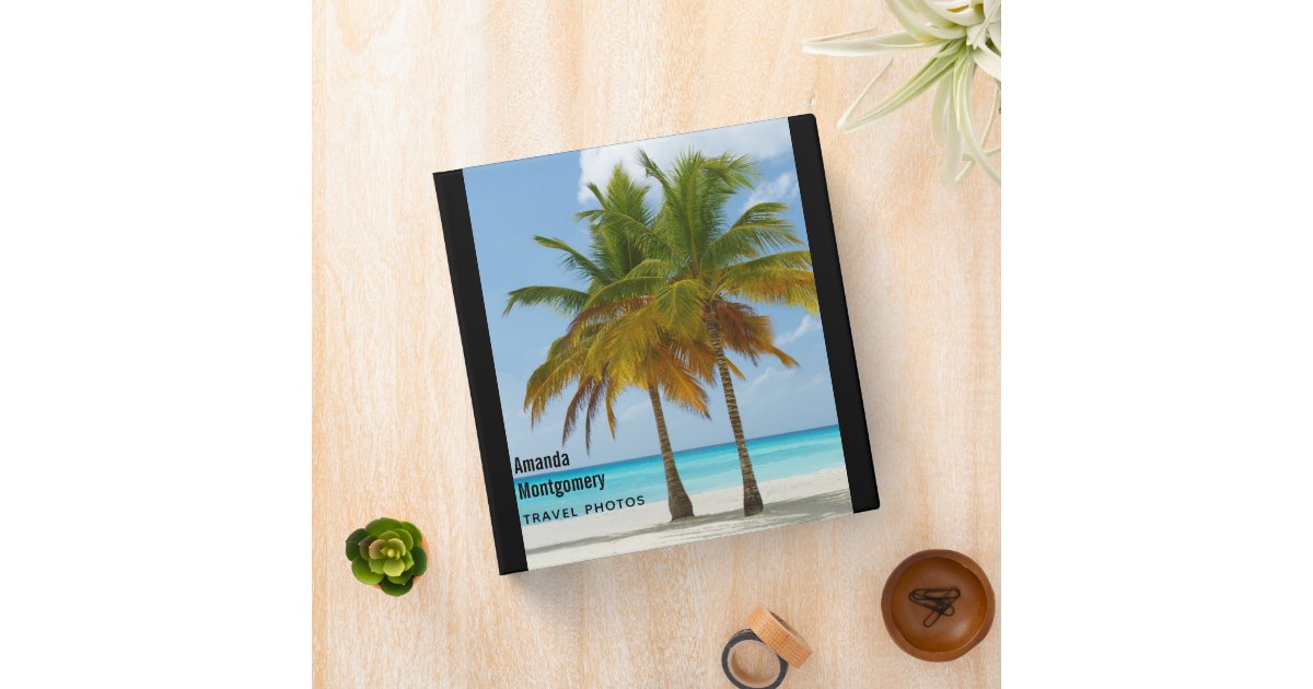 Beautiful Palm Trees on a Tropical Beach 3 Ring Binder | Zazzle