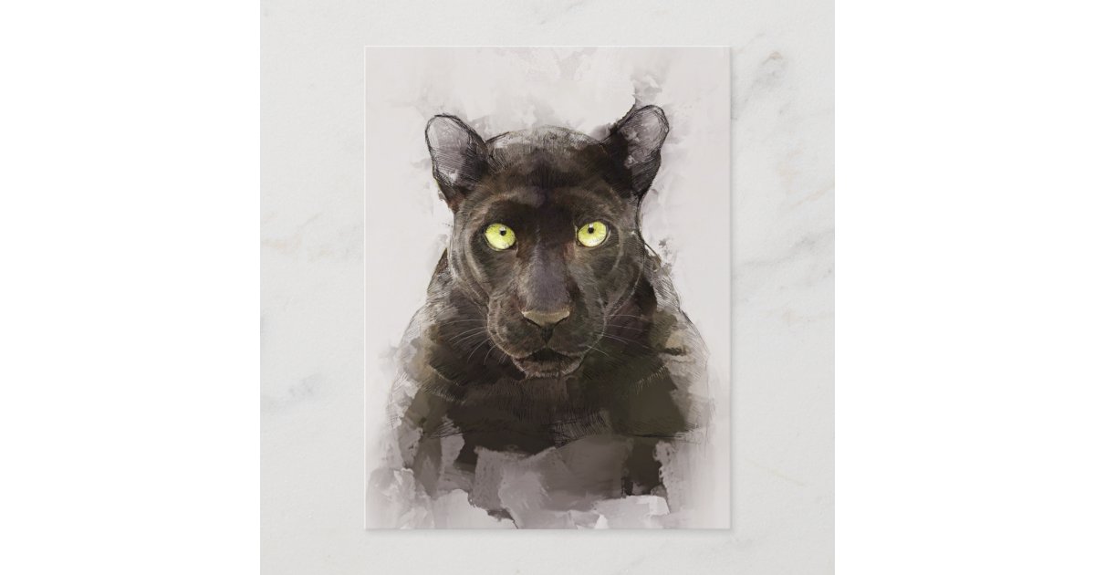 Beautiful Panther Portrait Postcard | Zazzle