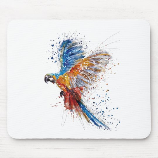 Beautiful parrot lifting its wings mouse pad | Zazzle.com
