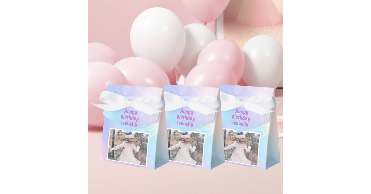 Beautiful Pastel Girls Photo Kids Birthday Party Favor Boxes | Zazzle