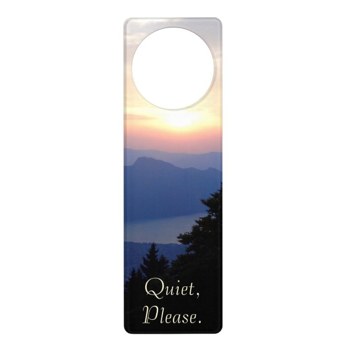 Beautiful Peaceful and Quiet Sunset Door Hanger | Zazzle.com