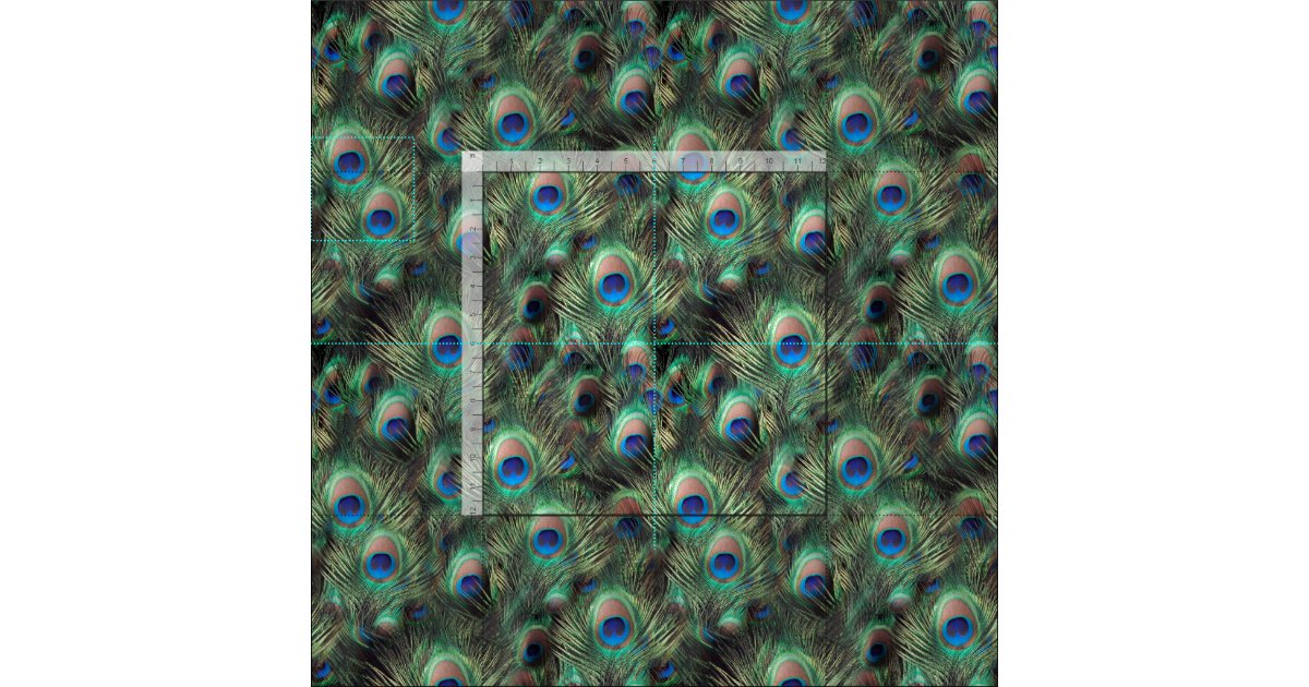 Beautiful Peacock Feather Green Blue Animal Print Fabric | Zazzle
