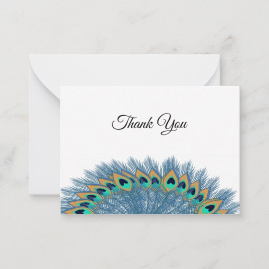 Beautiful Peacock Feather Thank You Card | Zazzle.com