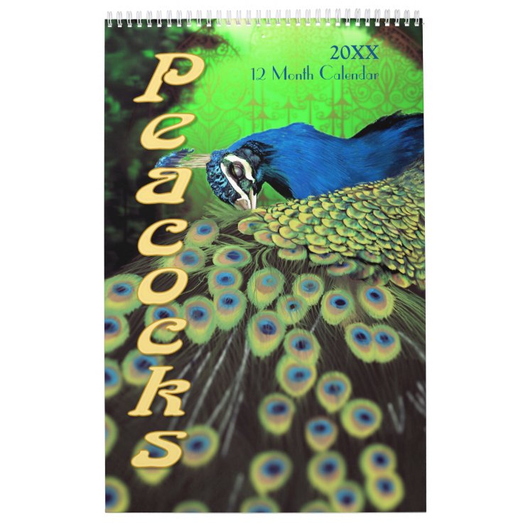 Beautiful Peacocks 2021 Calendar | Zazzle