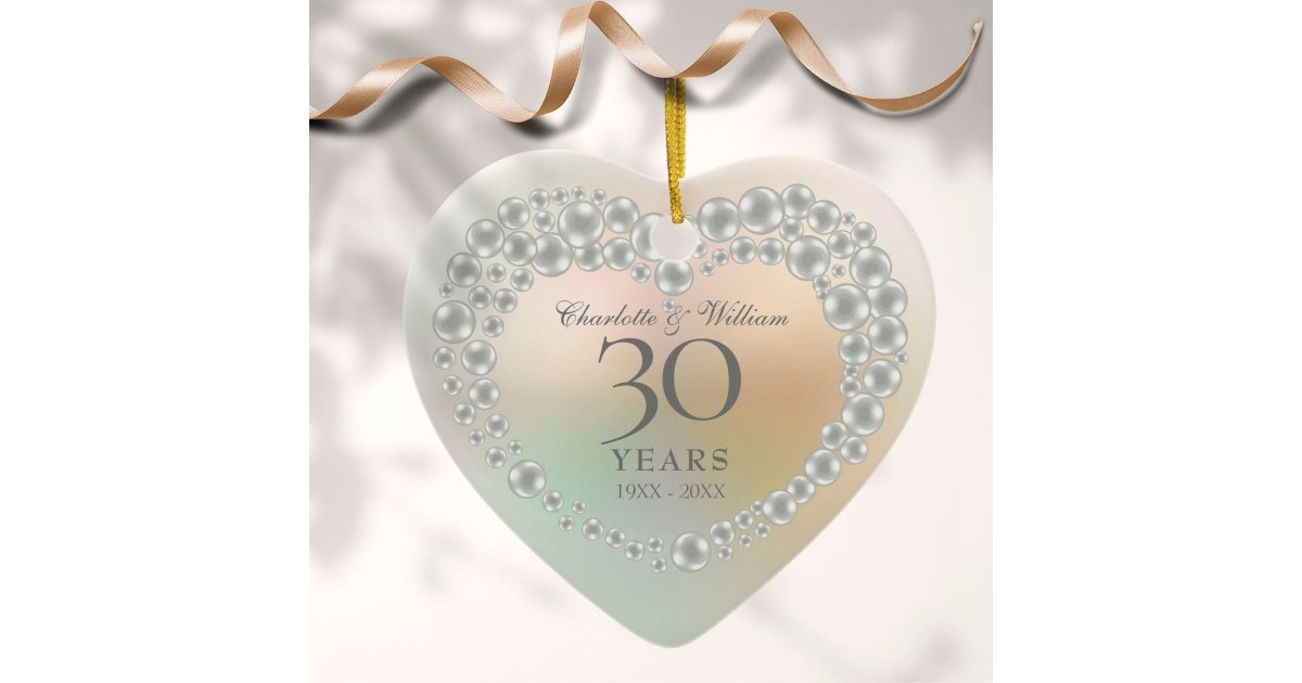 Beautiful Pearl 30th Anniversary Ceramic Ornament | Zazzle