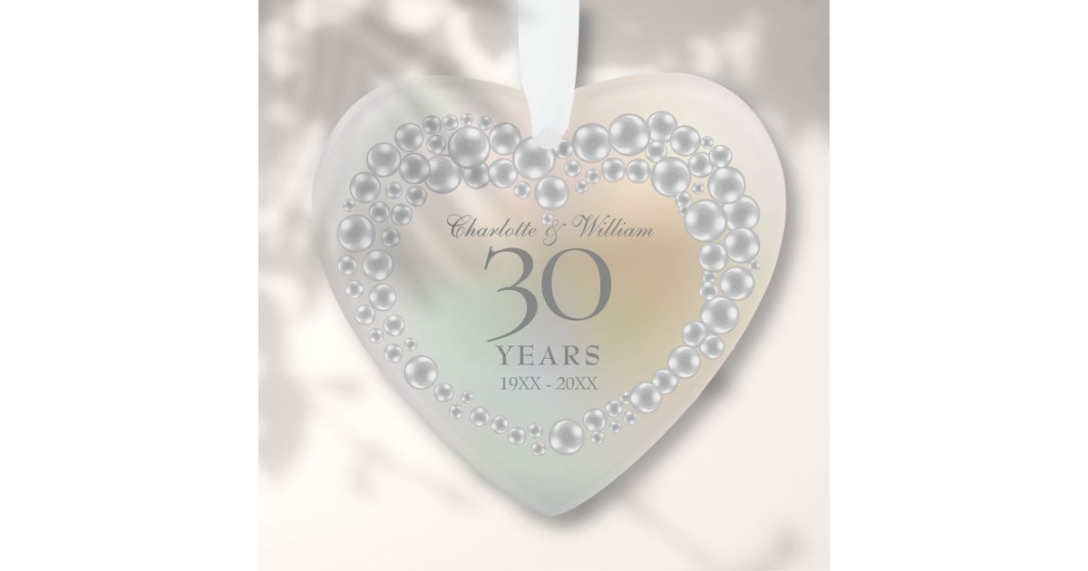 Beautiful Pearl 30th Anniversary Ornament | Zazzle