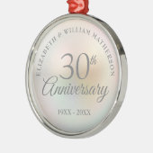 Beautiful Pearl 30th Wedding Anniversary Metal Ornament | Zazzle