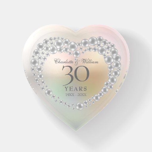 Beautiful Pearl 30th Wedding Anniversary Paperweight | Zazzle