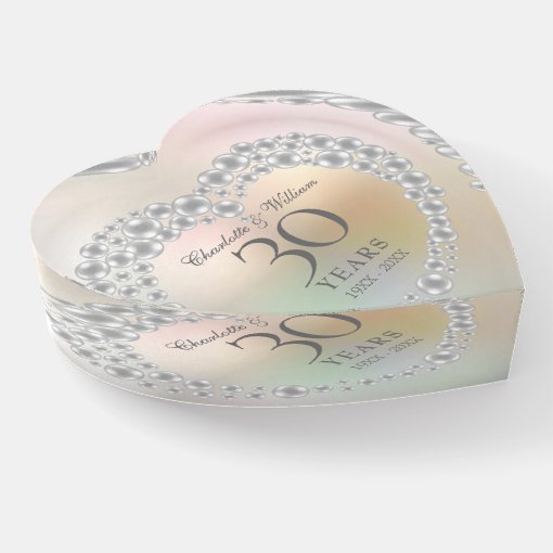 Beautiful Pearl 30th Wedding Anniversary Paperweight | Zazzle