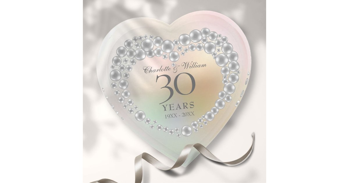 Beautiful Pearl 30th Wedding Anniversary Paperweight | Zazzle